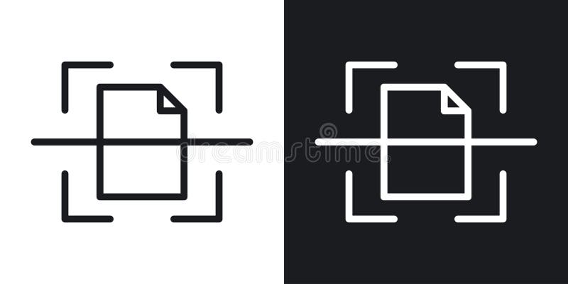 Scan Documents Icon Set. Digital Paper File Scanner Vector Symbol in a ...