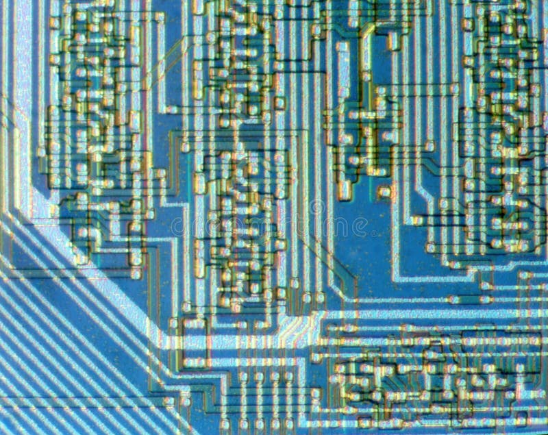 A Scan from an Electron Microscope of an Integrated Circuit on a Wafer ...