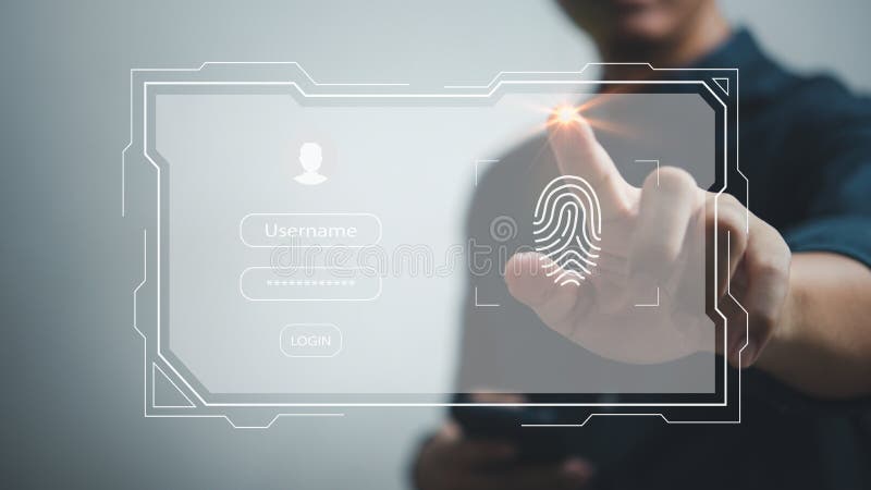 Scan Fingerprint Into Computer System With Login And Password Man