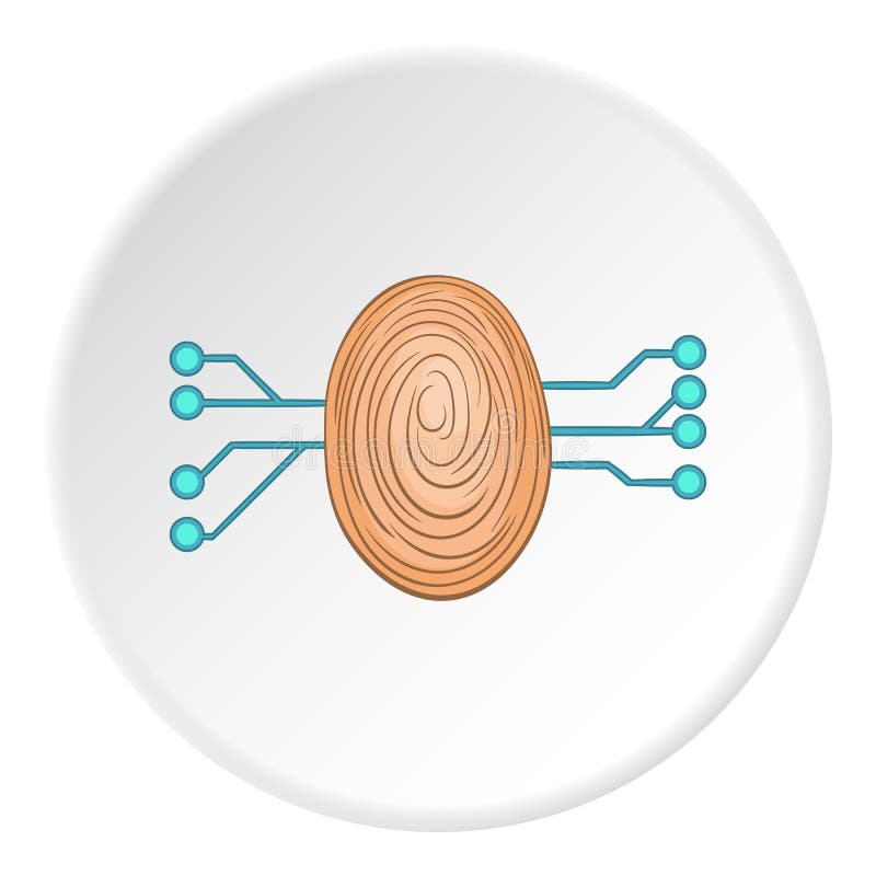 Scan a Fingerprint Icon, Cartoon Style Stock Illustration ...