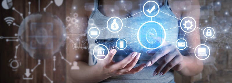 Scan Fingerprint. Internet Banking Stock Image - Image of information ...