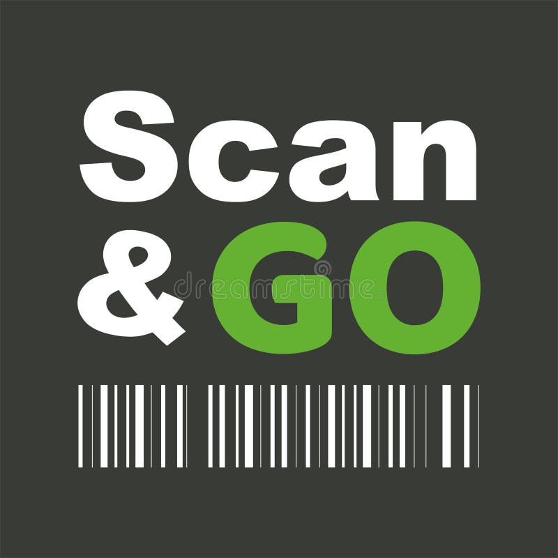 Scan & Go Vector Illustration with Barcode Stock Vector - Illustration ...