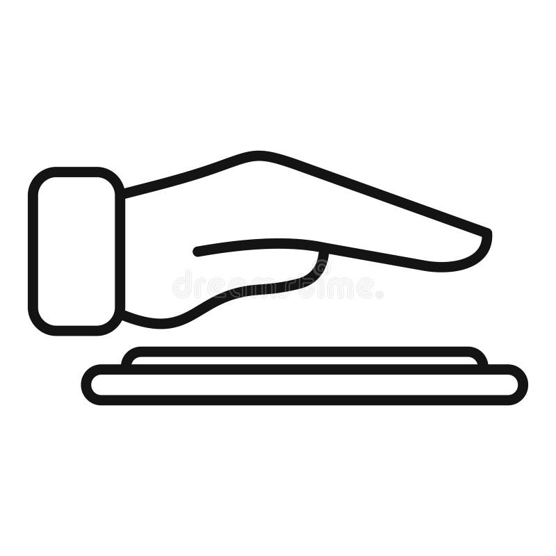 Scan Hand Palm Icon Outline Vector. Individual Identification Stock ...