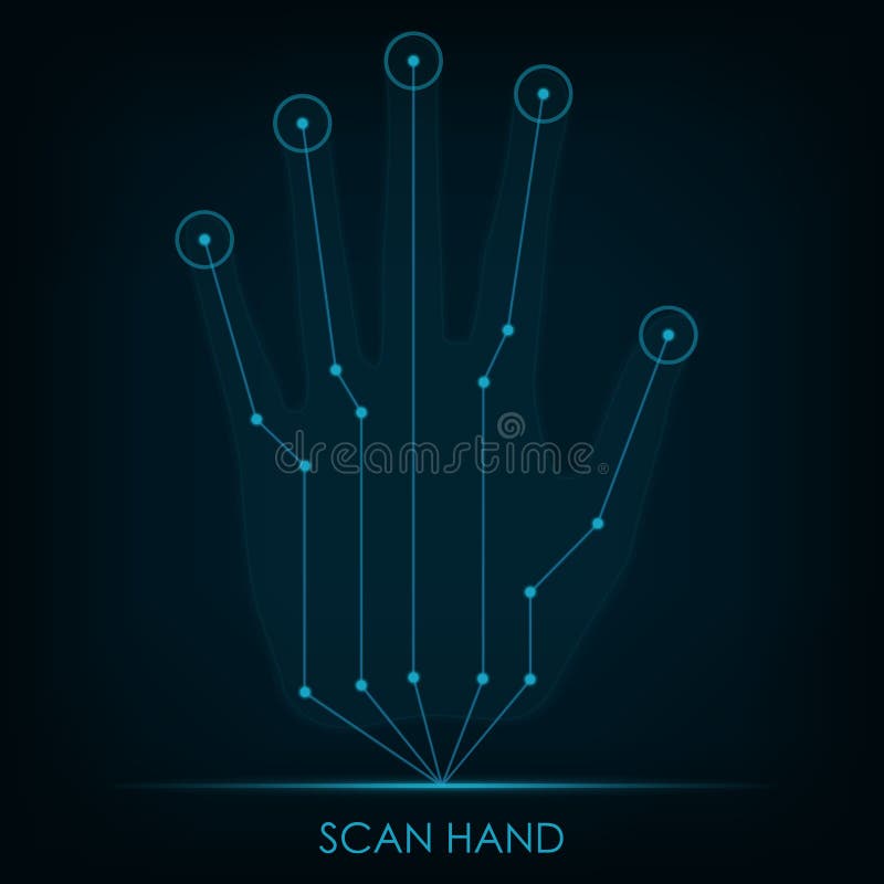 Scan Hand Print Technology . Stock Vector - Illustration of detective ...
