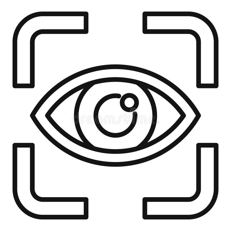 Scan Iris Eye Icon Outline Vector. Access Data System Stock ...