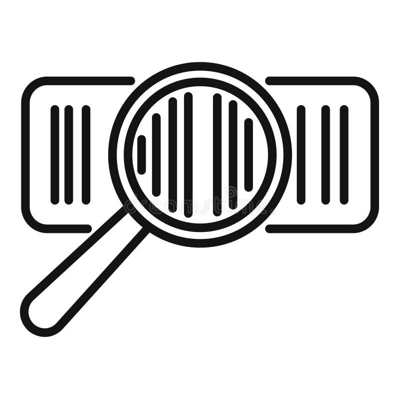 Scan Magnifier Glass Icon Outline Vector. Ticket Pay Cell Stock Photo ...