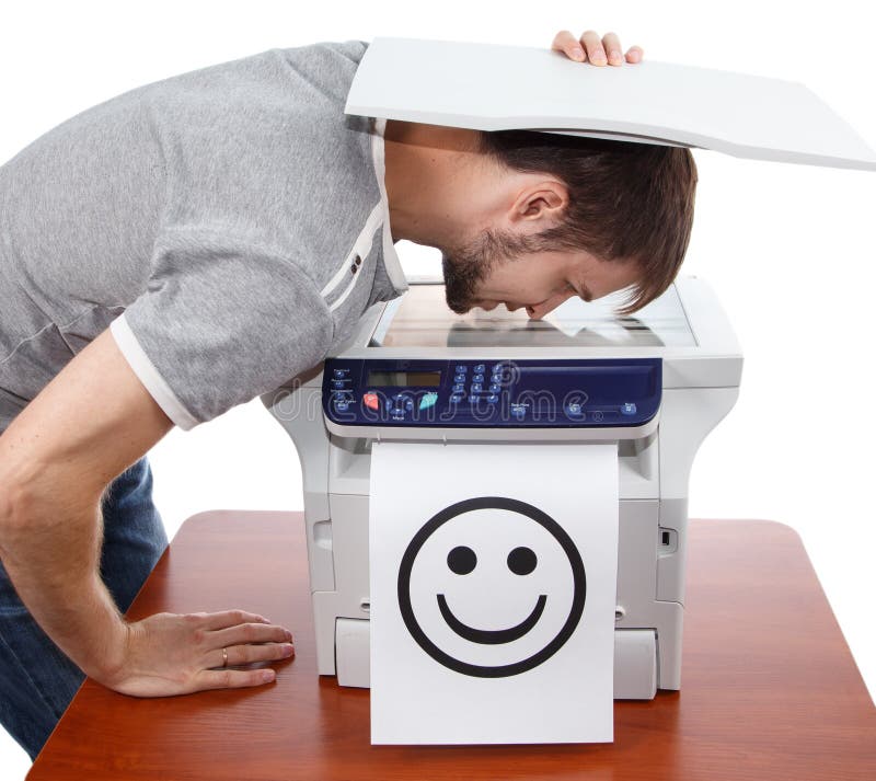 Scan of Male Smile in Copier Stock Photo - Image of idea, laugh: 44554714