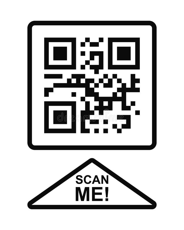 Scan Me Icon. QR Code in Square Frame. Quick Responce Matrix Barcode ...