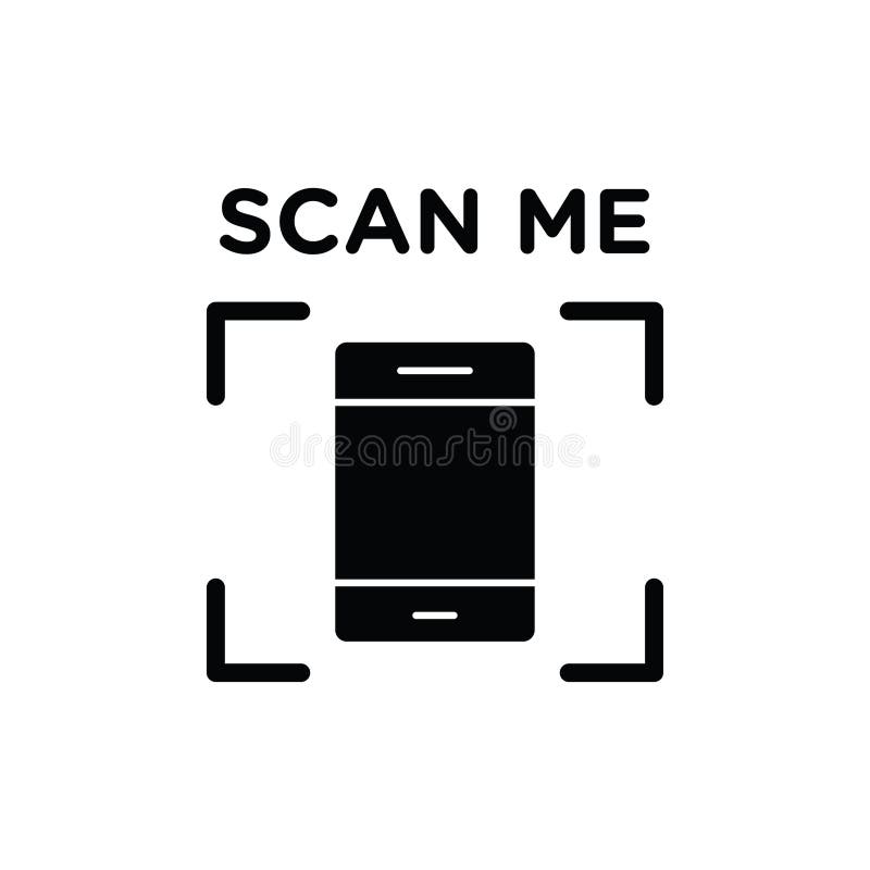 Scan Me Icon Set. QR Code and Digital Arrow Vector Symbol in a Black ...
