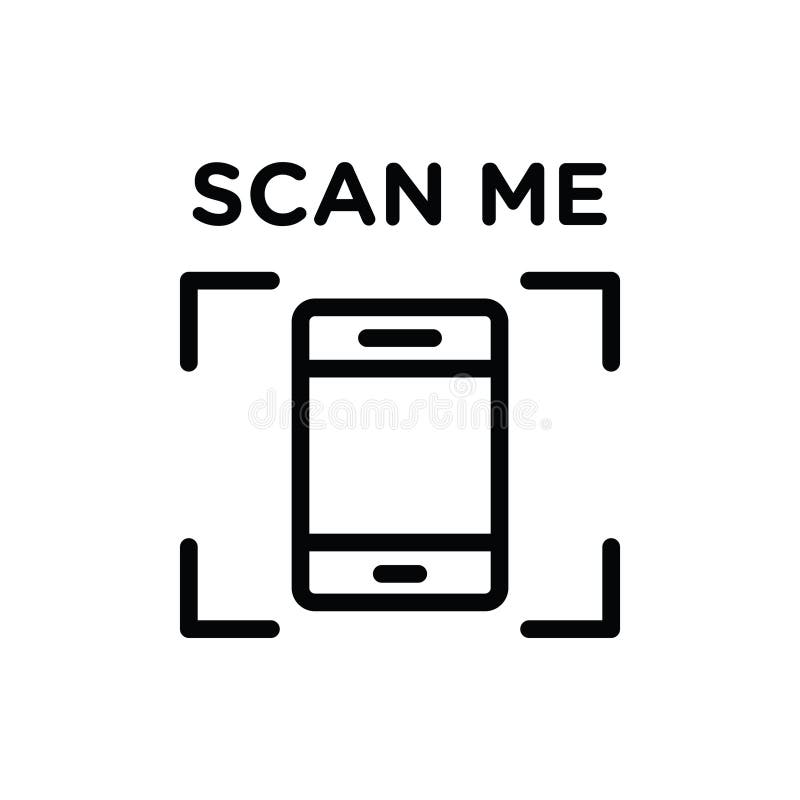 Scan Me Icon Set. QR Code and Digital Arrow Vector Symbol in a Black ...