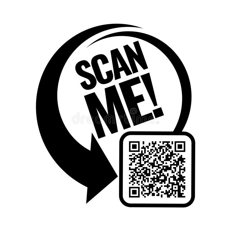 Scan me sign icon stock vector. Illustration of smart - 203604764