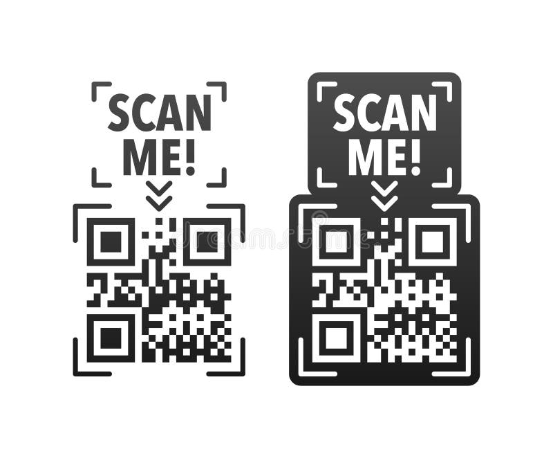 Scan Me Pictogram Met Qr Code. Inscriptie Scan Me. Qr-code. Vector ...