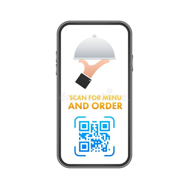 Scan for Menu and Order. Qr Code Scan Icon. Customer Service. Vector ...