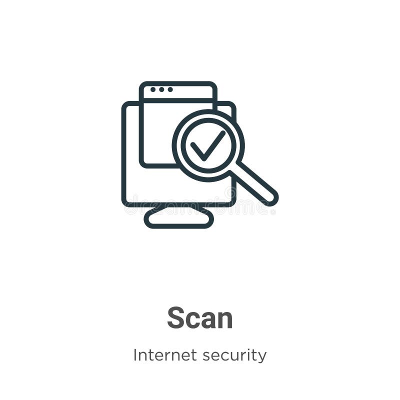 Scan Outline Vector Icon. Thin Line Black Scan Icon, Flat Vector Simple ...