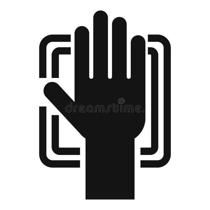 Scan Palm Hand Icon Simple Vector. Automatic Identity Stock ...