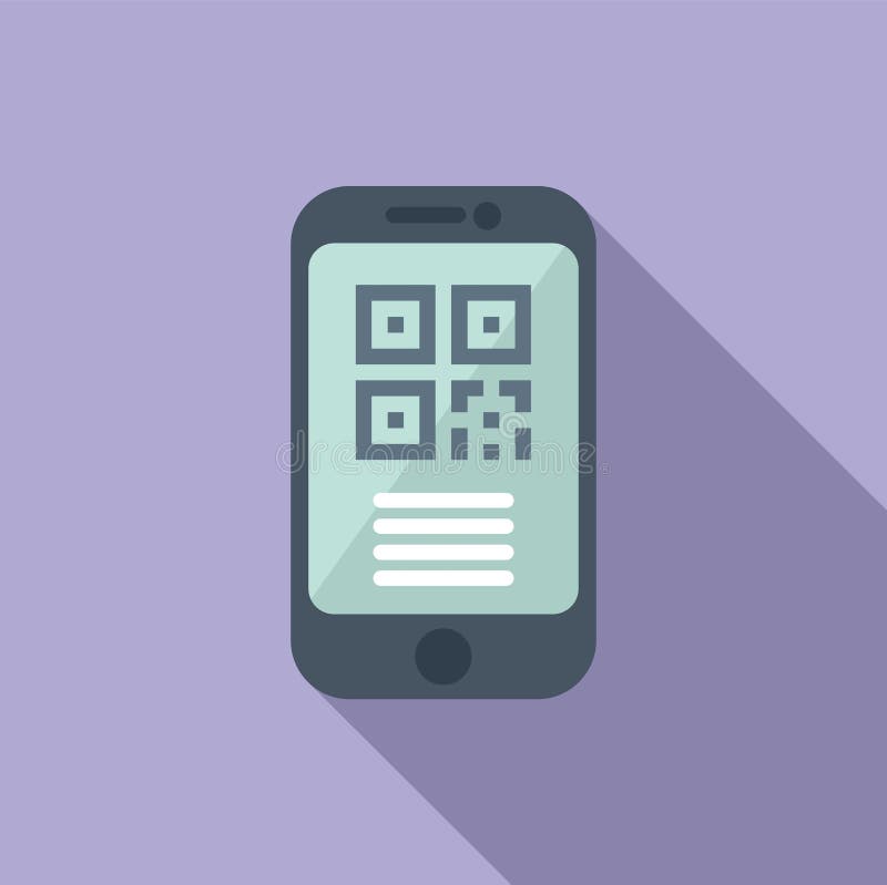 Scan Phone Code Icon Flat Vector. Bar Code Smart Stock Vector ...