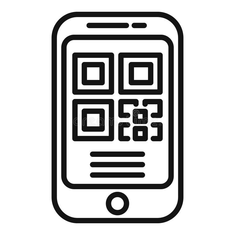 Scan Phone Code Icon Outline Vector. Bar Code Smart Stock Illustration ...