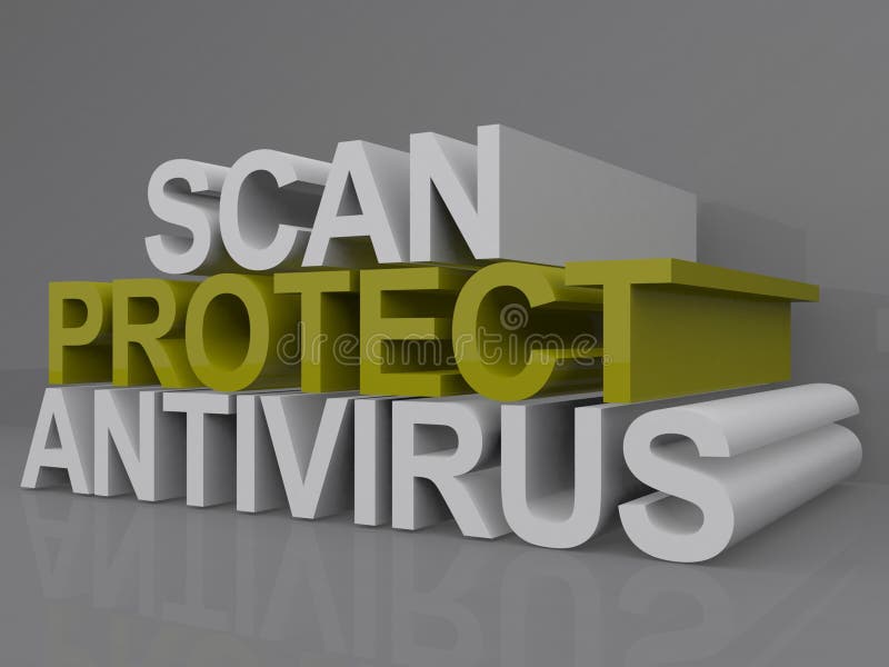 Scan protect and antivirus stock illustration. Illustration of ...