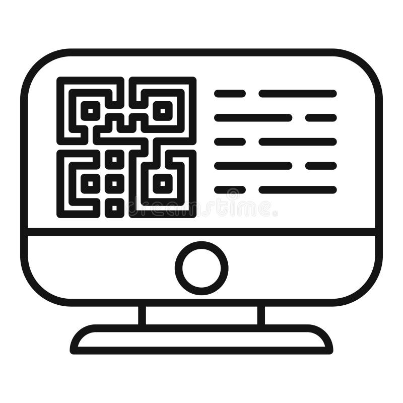 Scan Qr Code Icon Outline Vector. Access Computer Account Stock Vector ...