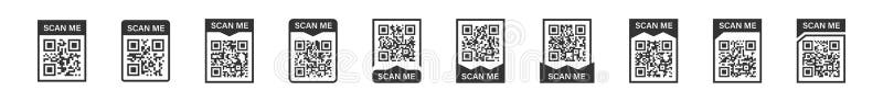 Scan QR Code Icon Set. Template of Frames Barcode. Web and Mobile App ...