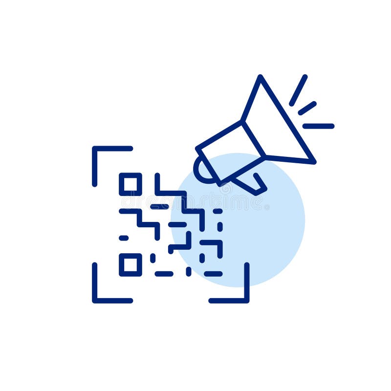 Scan Qr Code and Megaphone. Marketing and Promotion with Use of ...