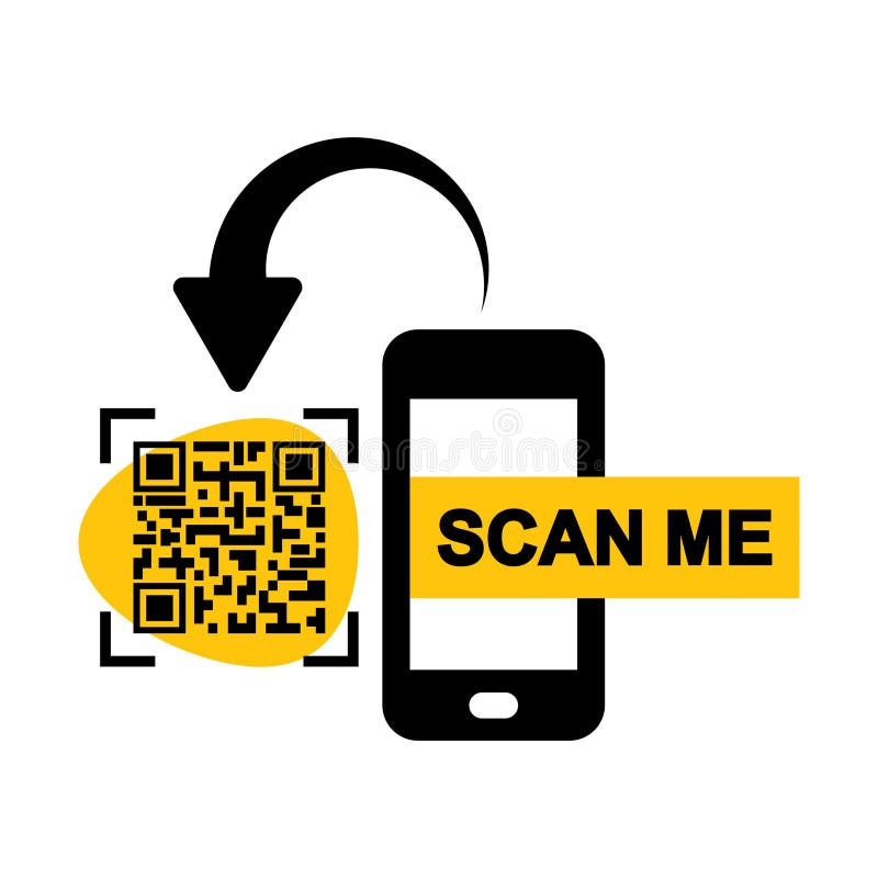 Scan QR Code from Smartphone. Scan Me Stock Illustration - Illustration ...