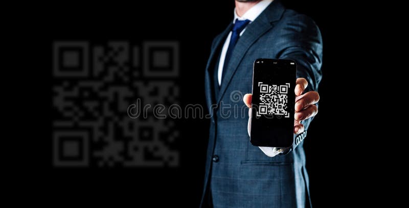 Scan Qrcode. Digital Mobile Smart Phone with Qr Code Scanner on ...