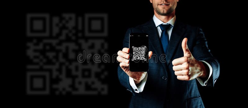 Scan Qrcode. Digital Mobile Smart Phone with Qr Code Scanner on ...