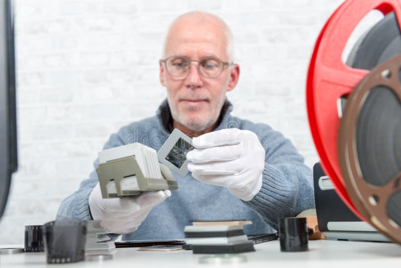 Scan Slides and Films To Transform into Digital Data Stock Photo ...