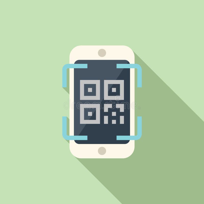 Scan Smart Check Icon Flat Vector. Pay Cell App Stock Illustration ...