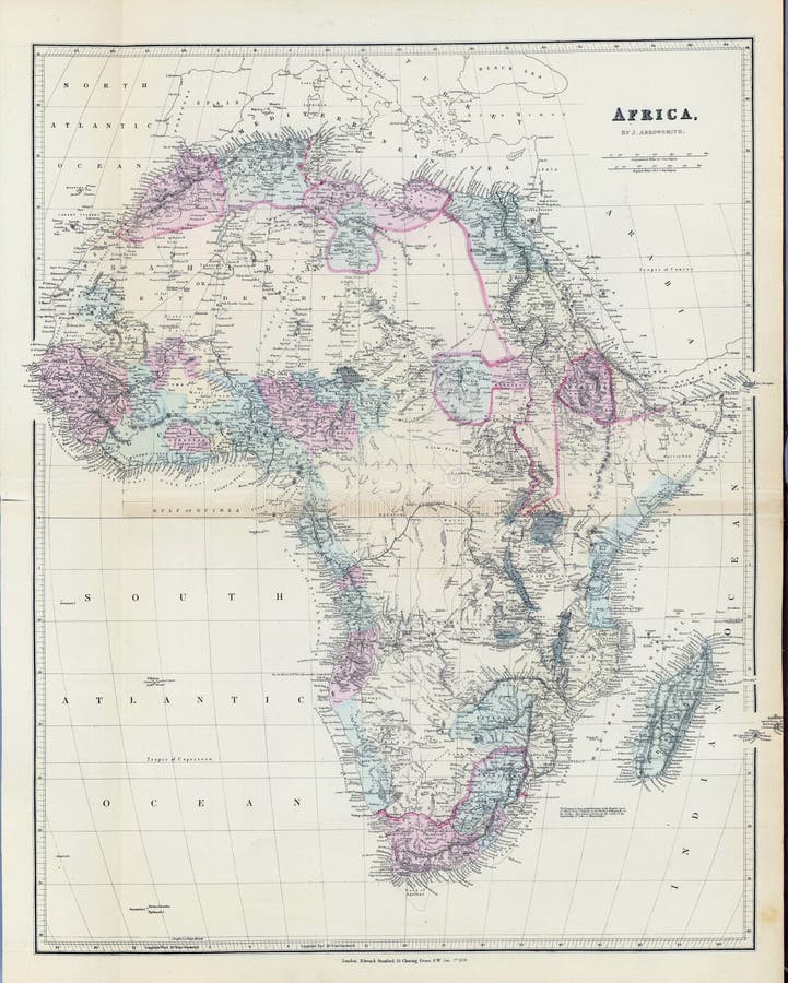Scan of 18th To 19th-century Vintage Map in a Textbook Stock Photo ...