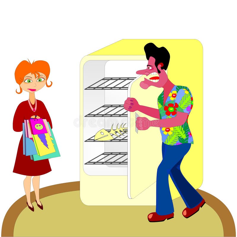 Angry fridge cartoon stock illustration. Illustration of illustration ...