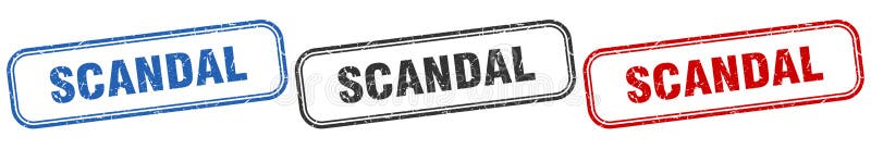 Scandal Square Isolated Sign Set. Scandal Stamp Stock Vector ...