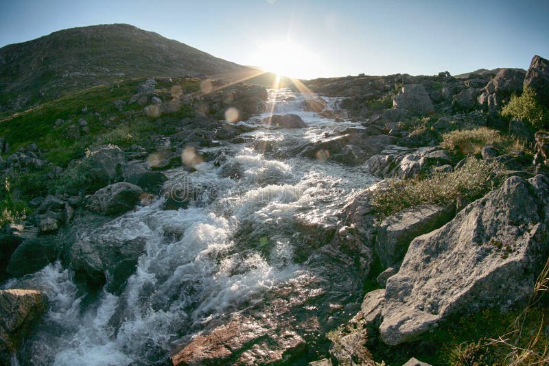 Scandinavia stock image. Image of golden, lake, cottage - 76774985