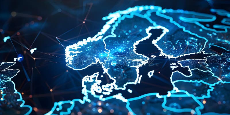 Scandinavia S Digital Network Map: Symbolizing Global Data Transfer and ...