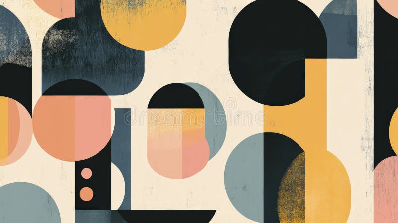 Scandinavian Abstract Pattern with Geometric Shapes and Muted Colors ...