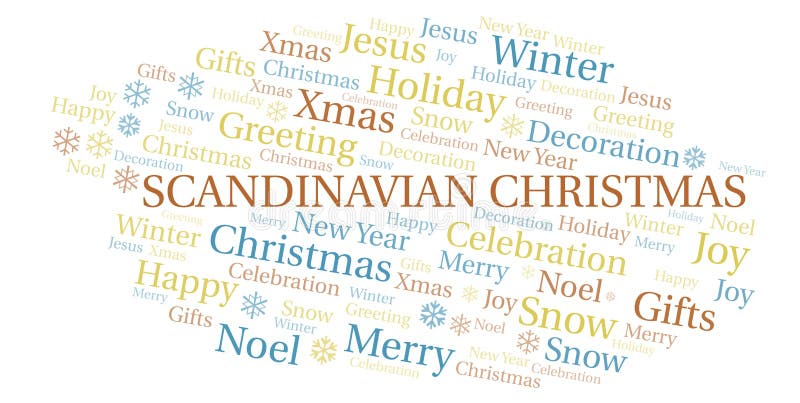Scandinavian Christmas Word Cloud Stock Illustration - Illustration of ...