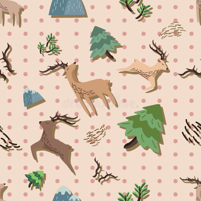 Scandinavian Deer Pattern. Vector Illustration Decorative Design Stock ...