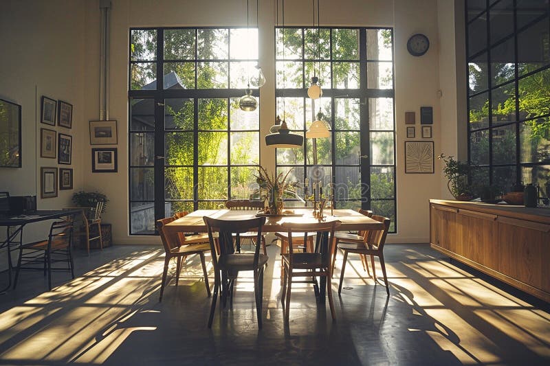 Scandinavian Dining Room Design with Natural Light and Large Side ...