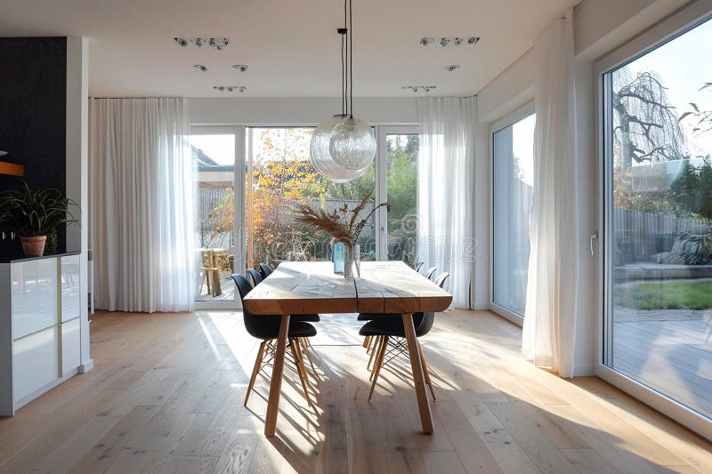 Scandinavian Dining Room Design with Natural Light and Large Side ...