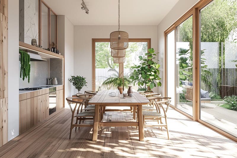 Scandinavian Dining Room Design with Natural Light and Large Side ...