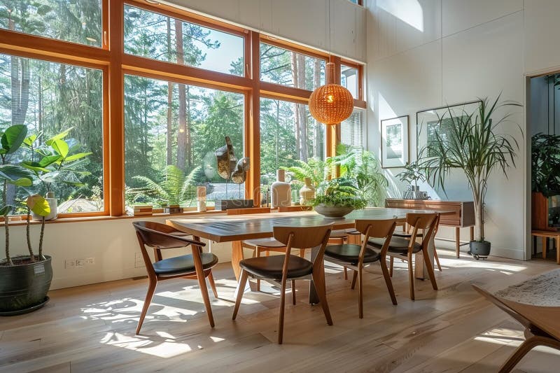 Scandinavian Dining Room Design with Natural Light and Large Side ...