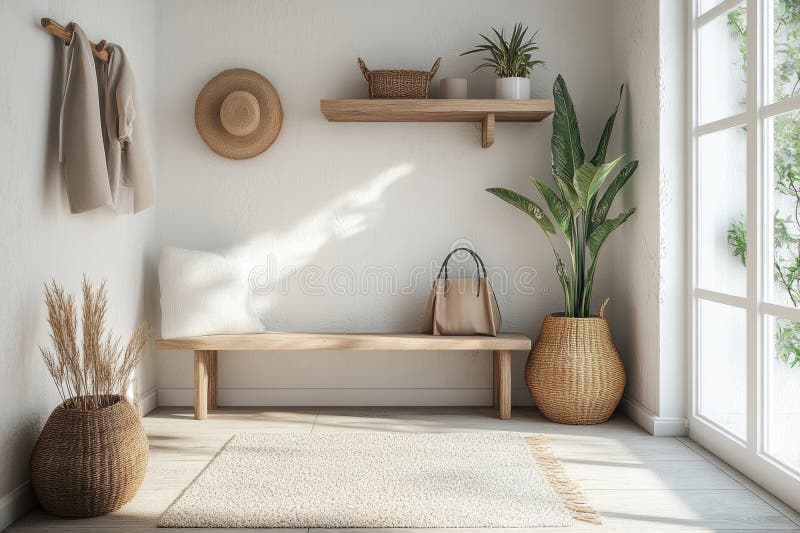 Scandinavian Entryway, a Welcoming Scandinavian Entryway Featuring a ...