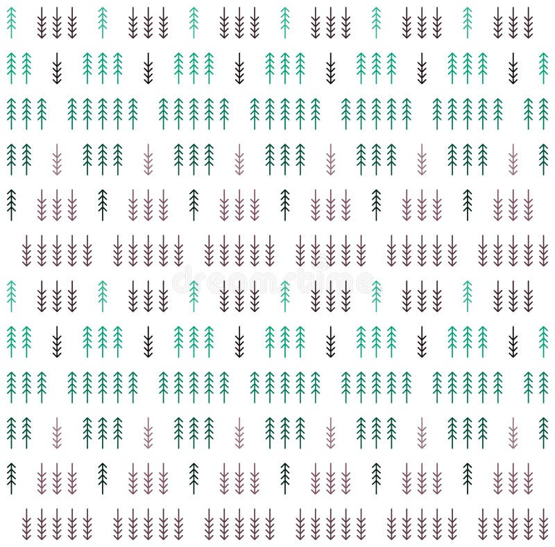 Scandinavian Fir and Pine Trees Pattern Stock Vector - Illustration of ...