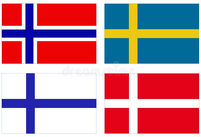 Scandinavian Flags - Countries in Northern Europe Stock Vector ...