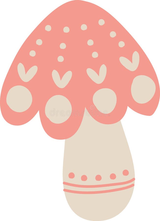 Scandinavian Folk Mushroom stock illustration. Illustration of wild ...