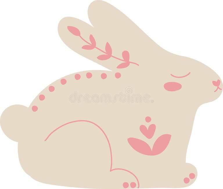 Scandinavian Folk Rabbit stock vector. Illustration of rabbit - 356216471