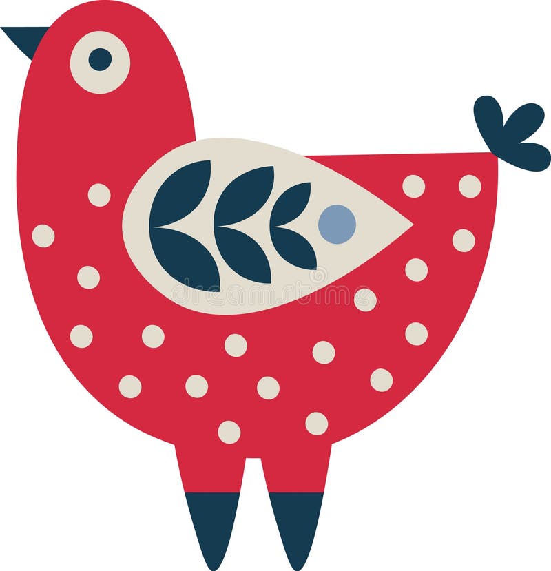 Scandinavian Folk Style Chicken Stock Vector - Illustration of graphic ...