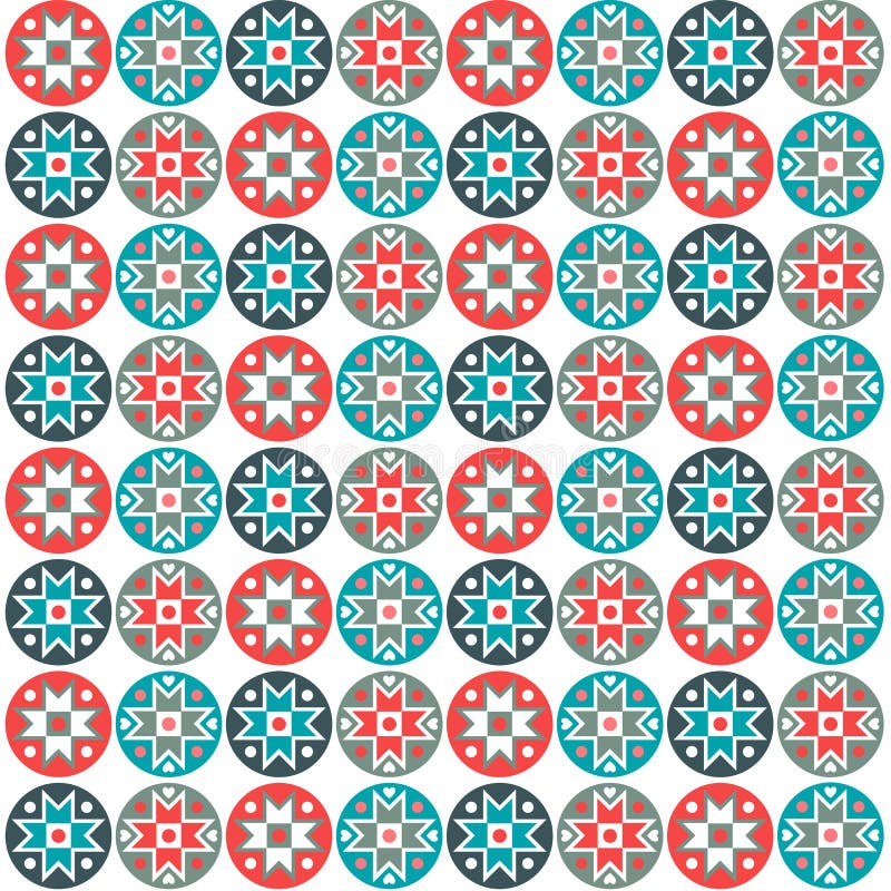 Geometric Pattern with Scandinavian Ethnic Motifs Stock Vector ...