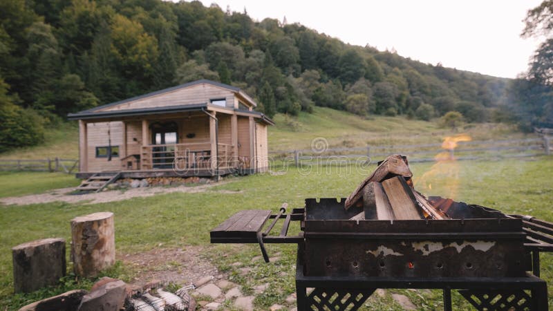 Scandinavian House in Forest Stock Footage - Video of calm, beautiful ...